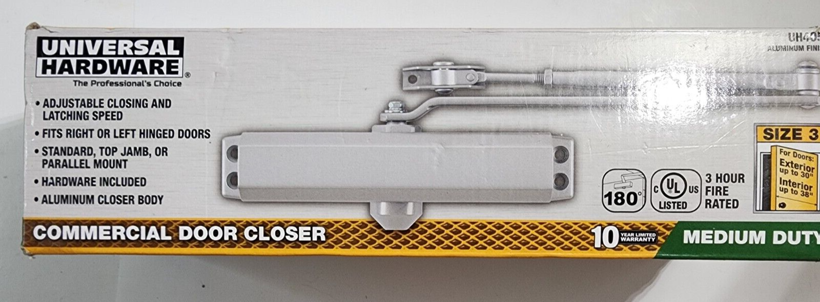 Commercial Door Closer Universal Hardware UH4051 Aluminum Medium Duty ...