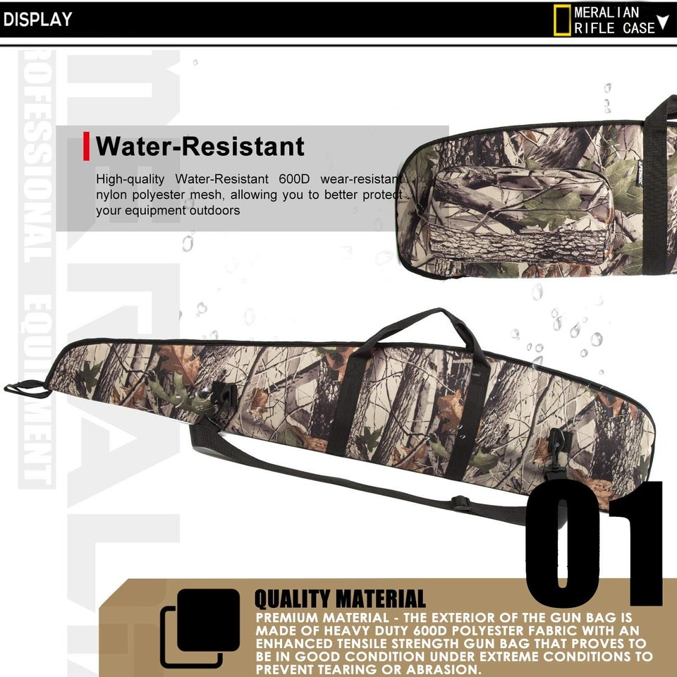 Rifle Case, Water-Resistant Shotgun Case with Zipper Pocket for Scoped ...