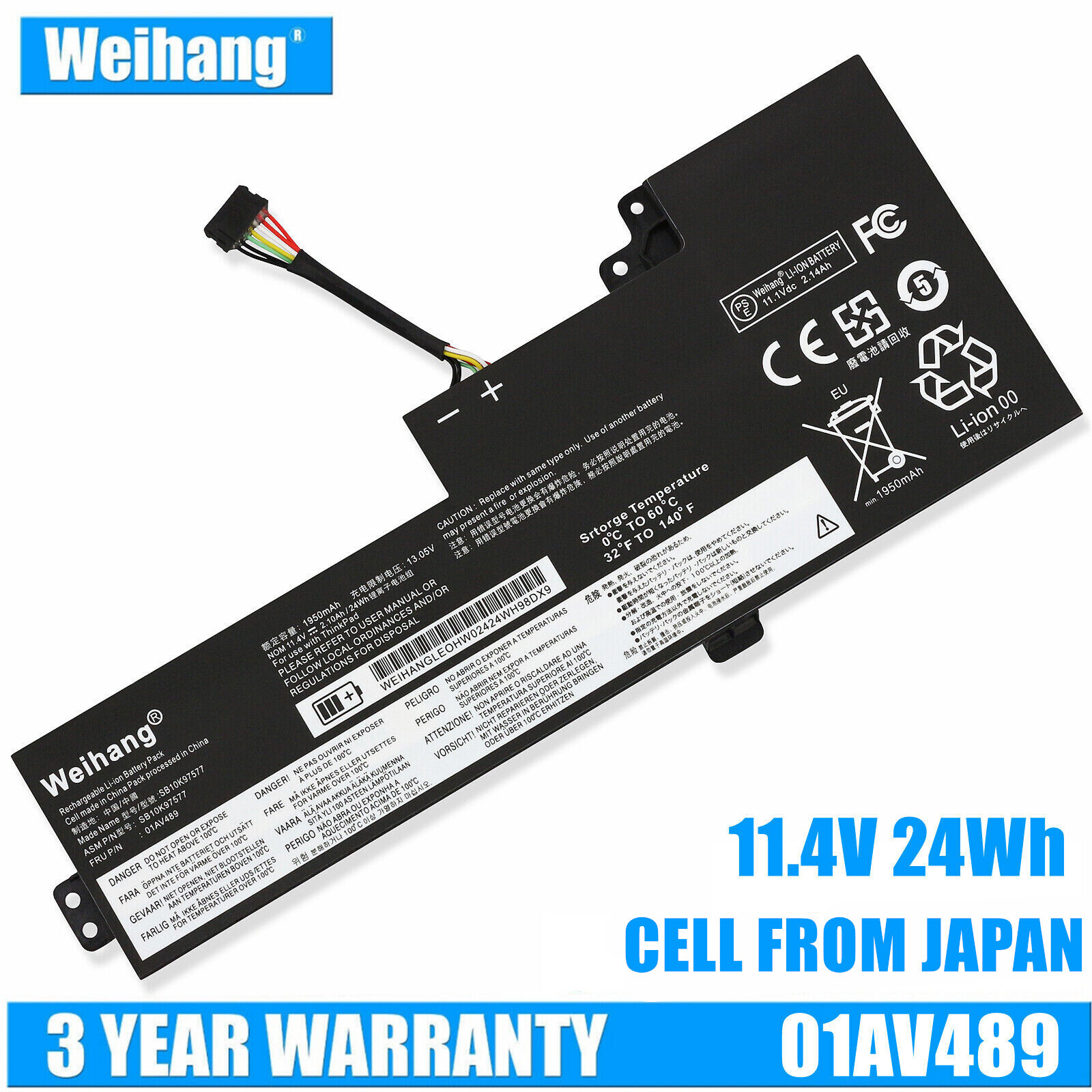 New Battery 01AV419 01AV421 01AV489 For Lenovo ThinkPad T470 T480 A475 ...