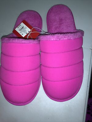 NEW Bright PINK Puffy UNISEX SCUFF SLIPPERS~ADULT XL Men’s 13/14 Women ...