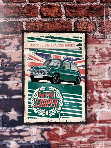 Plaque déco Austin Mini, décoration vintage mini cooper british racing ...