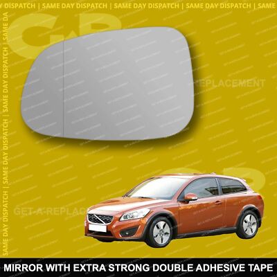 For Volvo C30 wing mirror glass 10-13 Left Passenger side with Blind ...