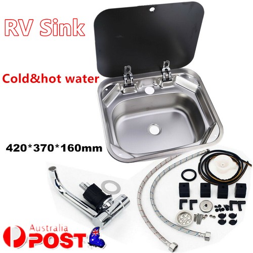 RV Caravan Camper Sink Stainless Steel Hand Wash Sink Basin With Water ...