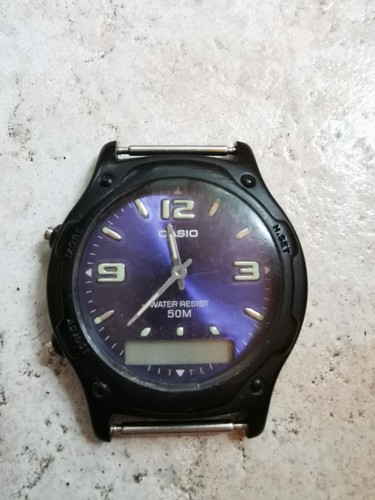 Casio 3321 AW-49H Black Tone Quartz Analog Digital Men's Watch Untested ...