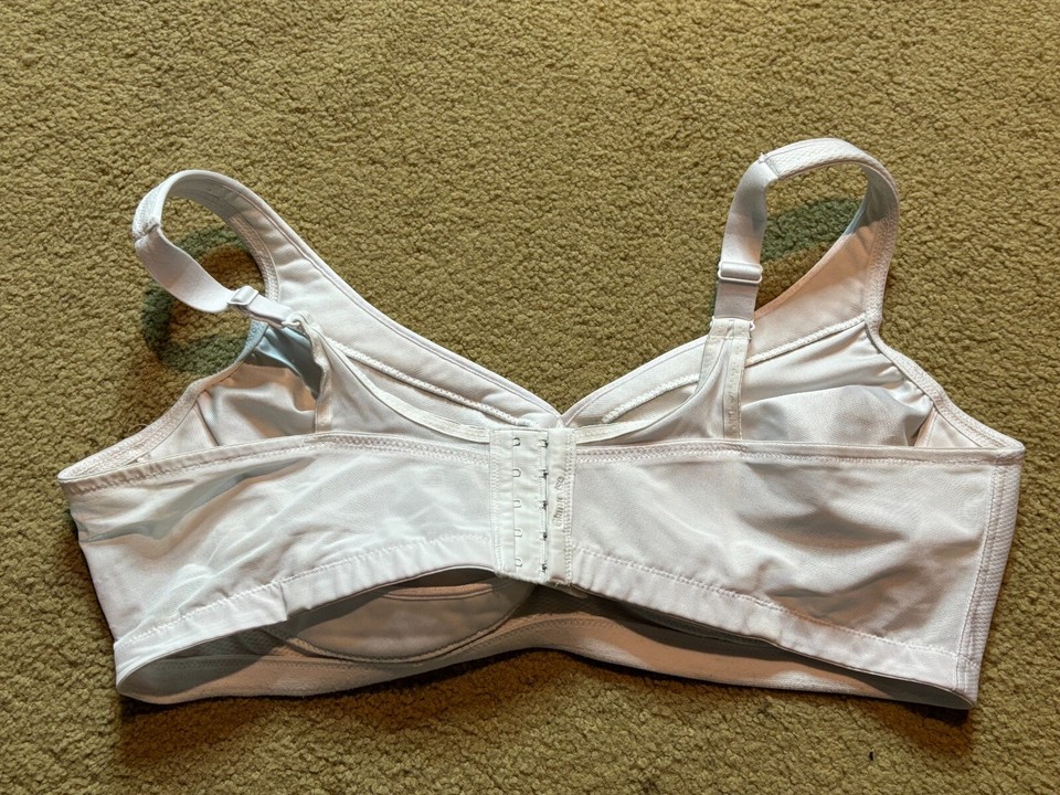 Glamorise Bra Sports Gym Bra Magic Lift Seamless White Wireless Wire ...