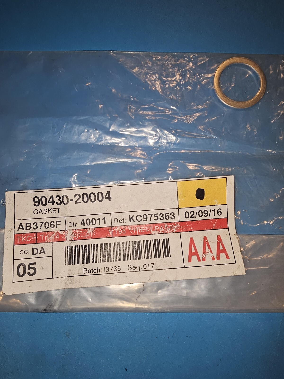 NEW OEM GENUINE TOYOTA & LEXUS (1980-2021) GASKET, DRAIN PLUG 90430 ...