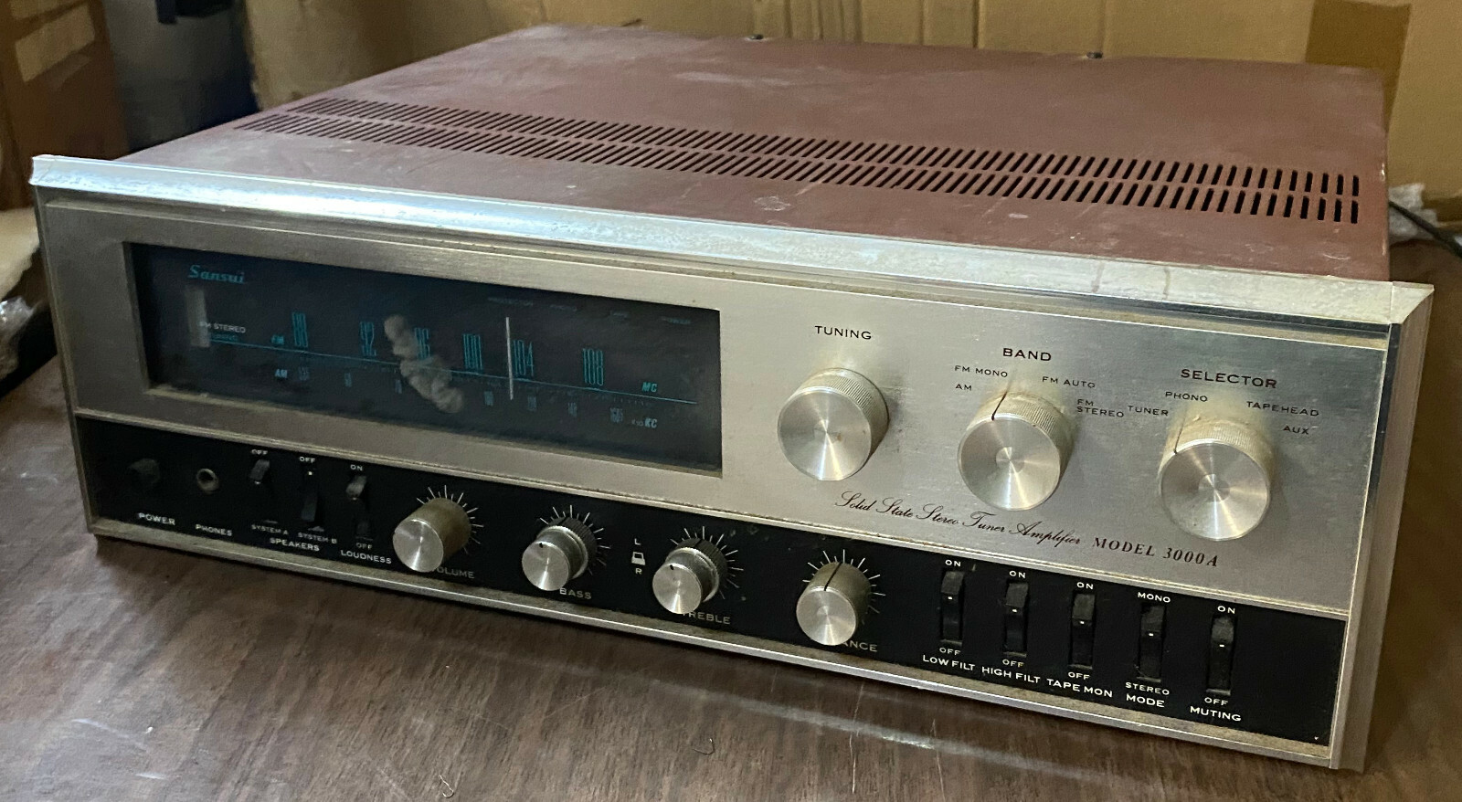 Vintage SANSUI 3000A SOLID STATE Stereo Receiver Amplifier Working ...