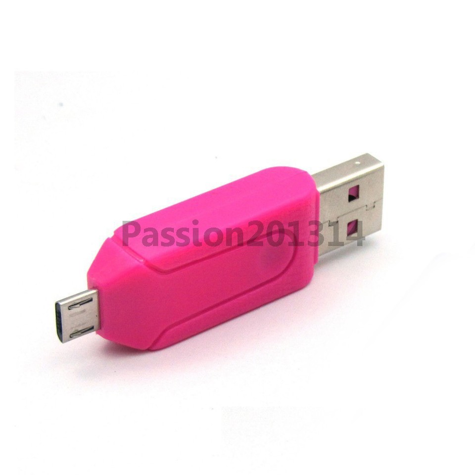 2-in-1 OTG SD Micro USB 2.0 T-Flash Memory Card Reader Adapter For PC ...