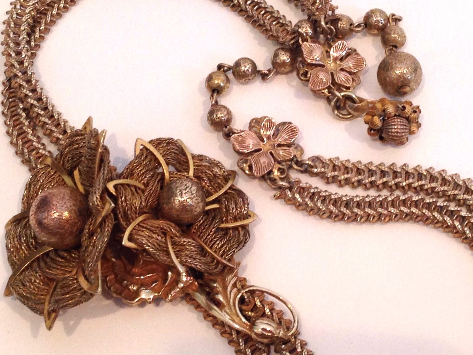 EARLY Miriam Haskell Signed Set Necklace Earrings DemiParure By Frank ...