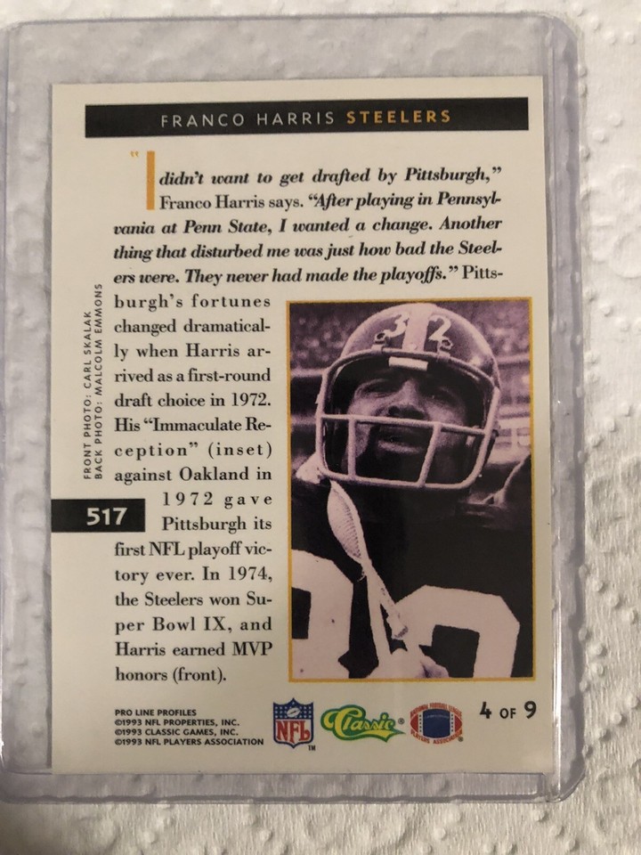 93 Pro Line Classics Franco Harris | eBay
