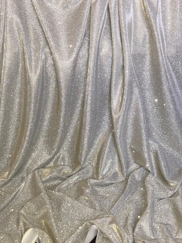 Sparkly Glitter Stretch Moonlight Fabric 58”wide Dress Bridal Costumes ...