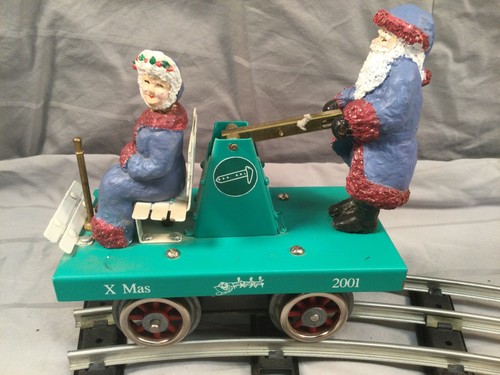 McCoy Handcar Santa & Mrs. Claus STD Gauge Blue Robes. Operates Used No ...