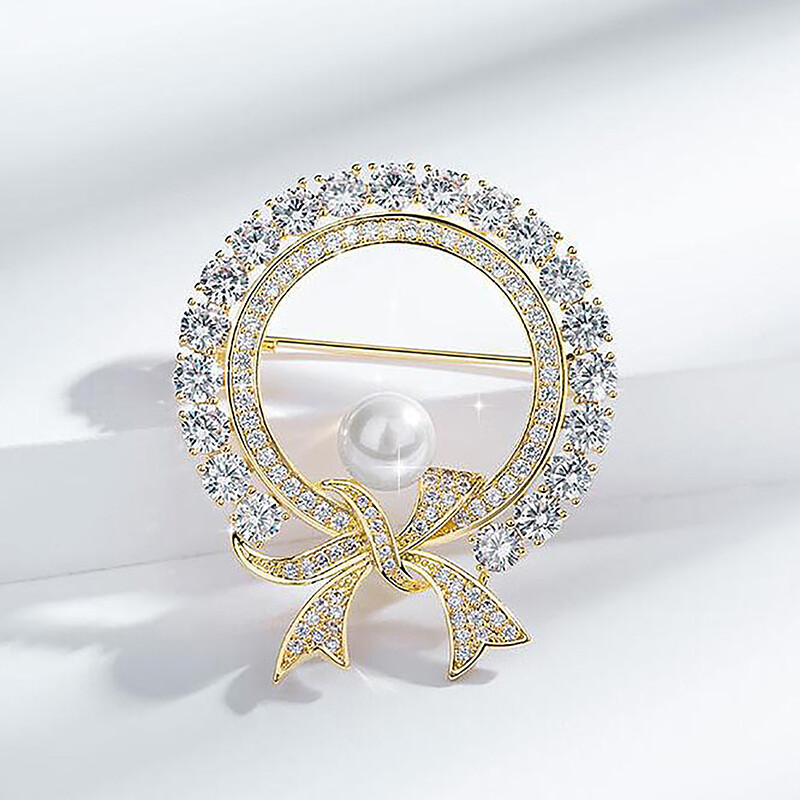 1Pc Pearl and Rhinestone Circle Brooches for Women Butterfly Brooch ...