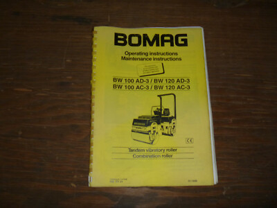 Bomag BW100AD-3 BW120AD-3 Tandem Combination Roller Operator ...