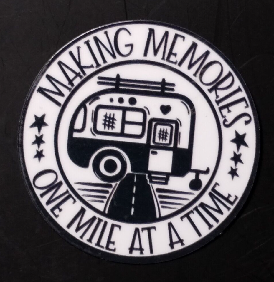 Making Memories 2x2 Inch Travel Camping Weatherproof Vinyl Vehicle ...
