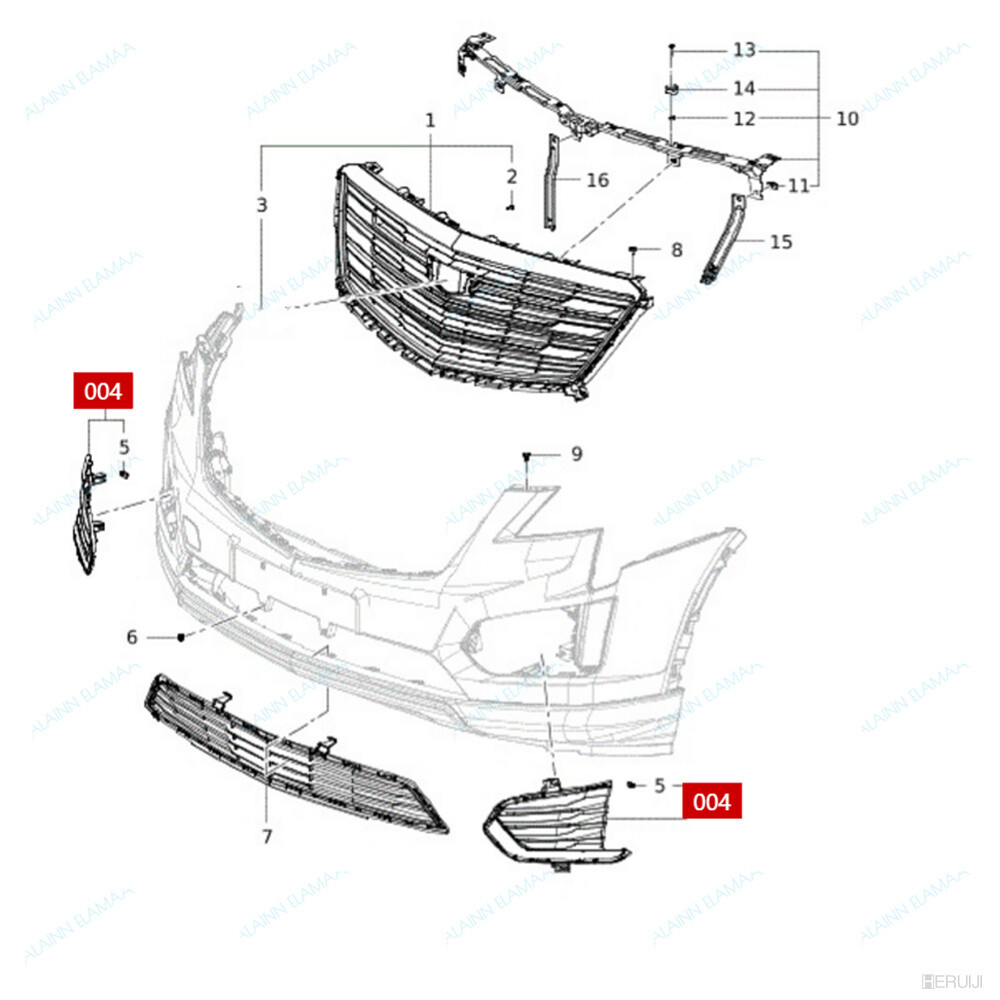 LH Front Bumper Side Grille Fog Light Cover For 2017-2019 Cadillac XT5 ...