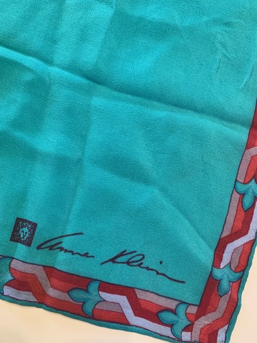 Vintage Silk Scarf Anne Klein Hand Rolled Hem MCM Classic Old Money ...