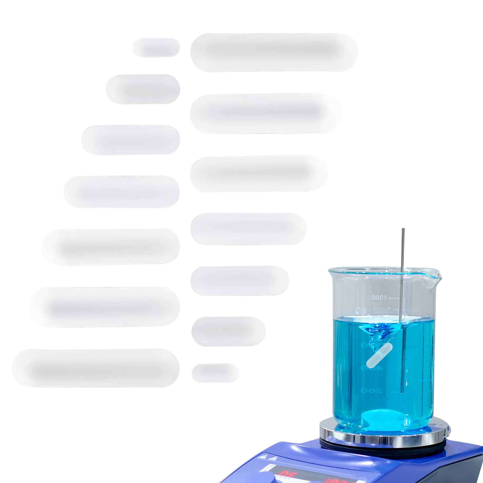 14pcs Spinning Mini Mixer Rod 7 Sizes Magnetic Stir Bar Set Reusable ...