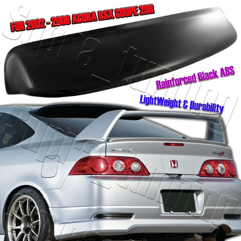 ABS Plastic For 2002-2006 Acura RSX Black Rear Roof Spoiler Window ...