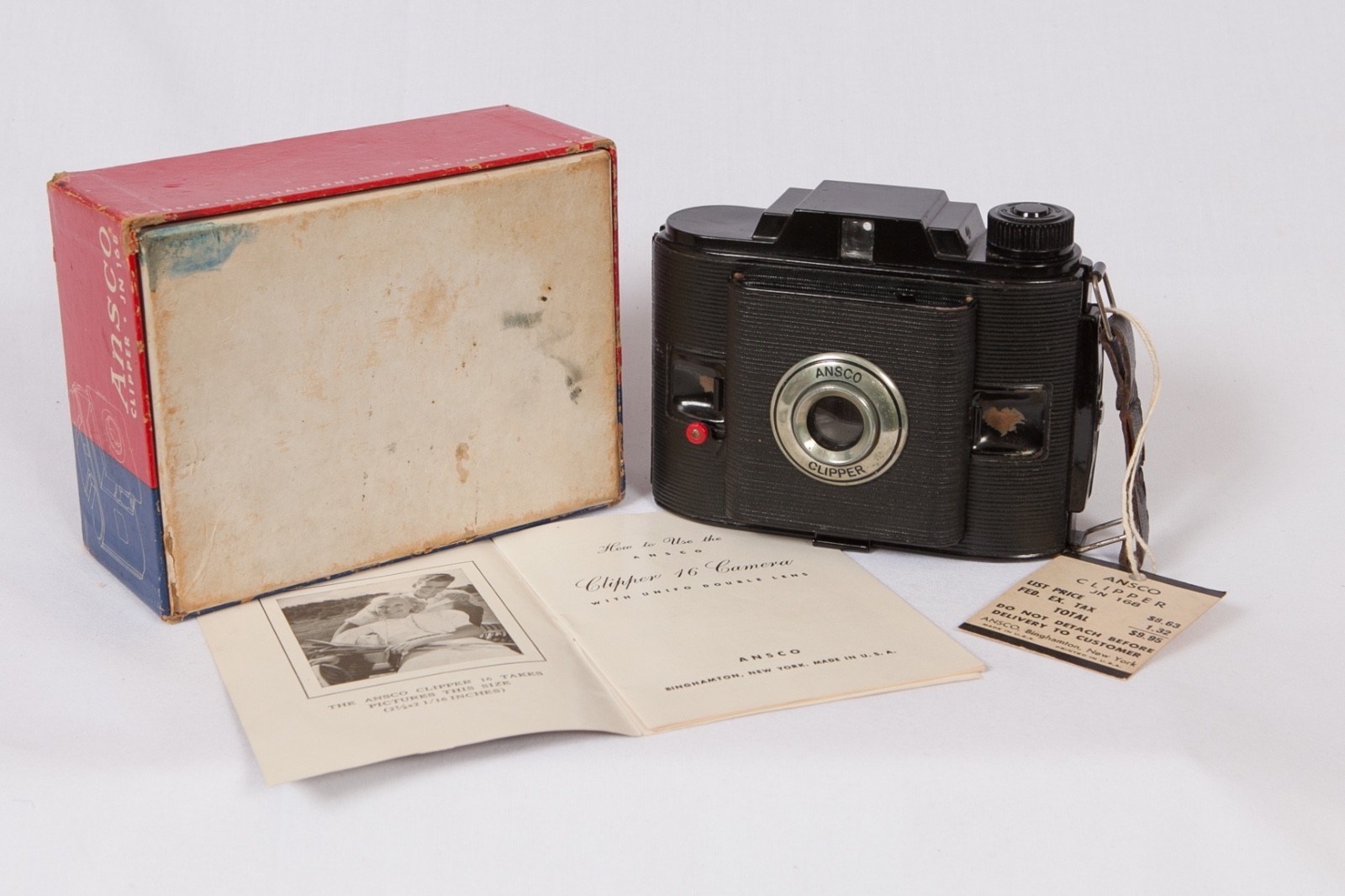 ANSCO JN168 CLIPPER PULL OUT CAMERA USES 616 FILM w/ORIGINAL BOX, HANG ...