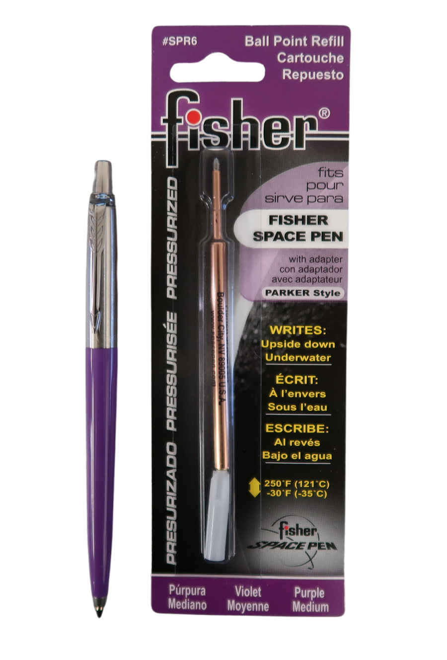 Parker Jotter Ballpoint Pen Stainless Steel & Purple With Purple Refill ...