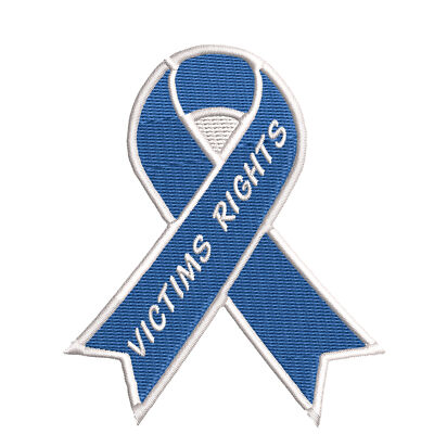 Victim's Rights Blue Awareness Ribbon 3.5" Iron/Sew On Decorative Patch ...