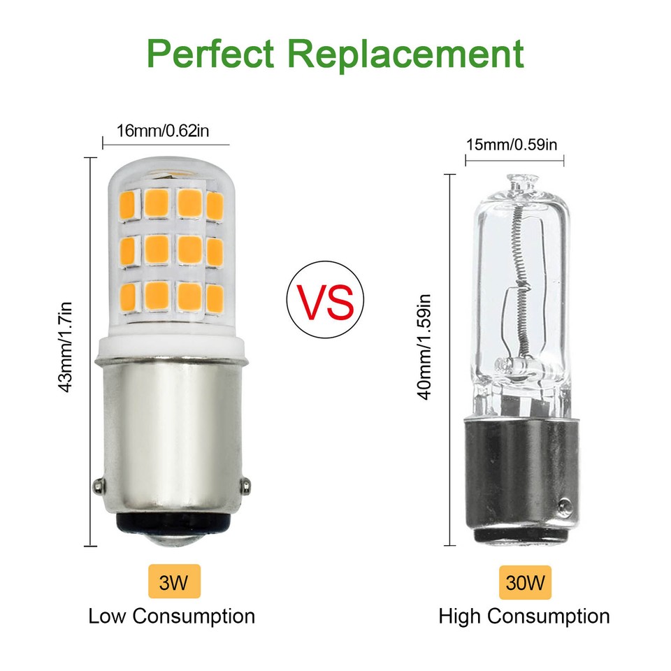 5pcs Ba15d LED Bulb 3W 33-2835 Light 110V Fit Vacuum cleaner/sewing ...