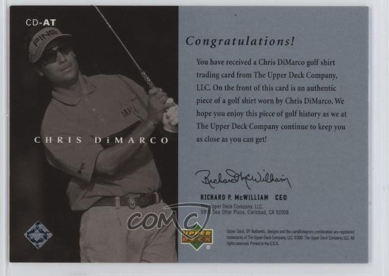 2001 SP Authentic Preview Authentic Threads Chris DiMarco #CD-AT 06kk ...