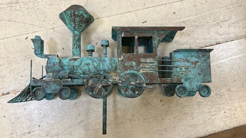 Large Antique Railroad Copper Locomotive Train Weathervane 20th Century ...