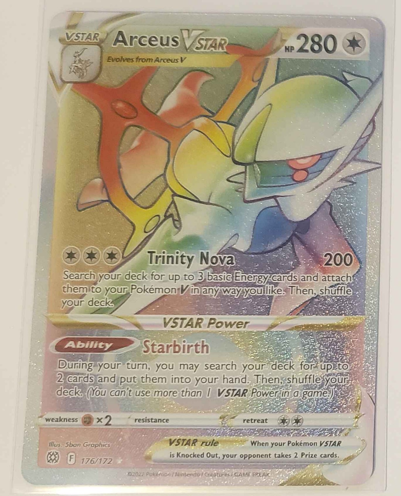Pokemon Arceus VSTAR 176/172 Brilliant Stars Rainbow Secret Rare Holo ...