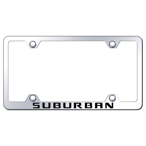 Chevy Suburban Laser Etched Logo Wide Body License Plate Frame (Chrome ...