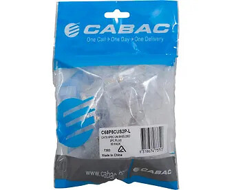 Cabac RJ45 8P8C 50PK Cat6 Low Contact Resist 2 Piece High Quality Pin ...