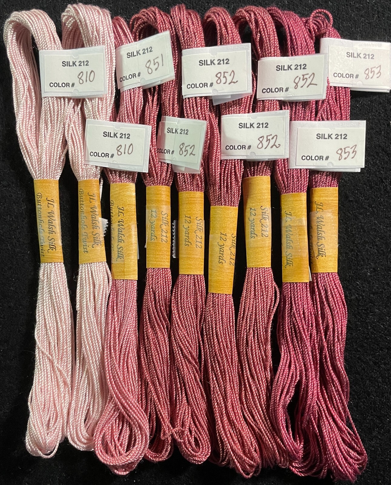 9x Needlepoint/Embroidery THREAD JL WALSH buttonhole Silk 212-skin ...