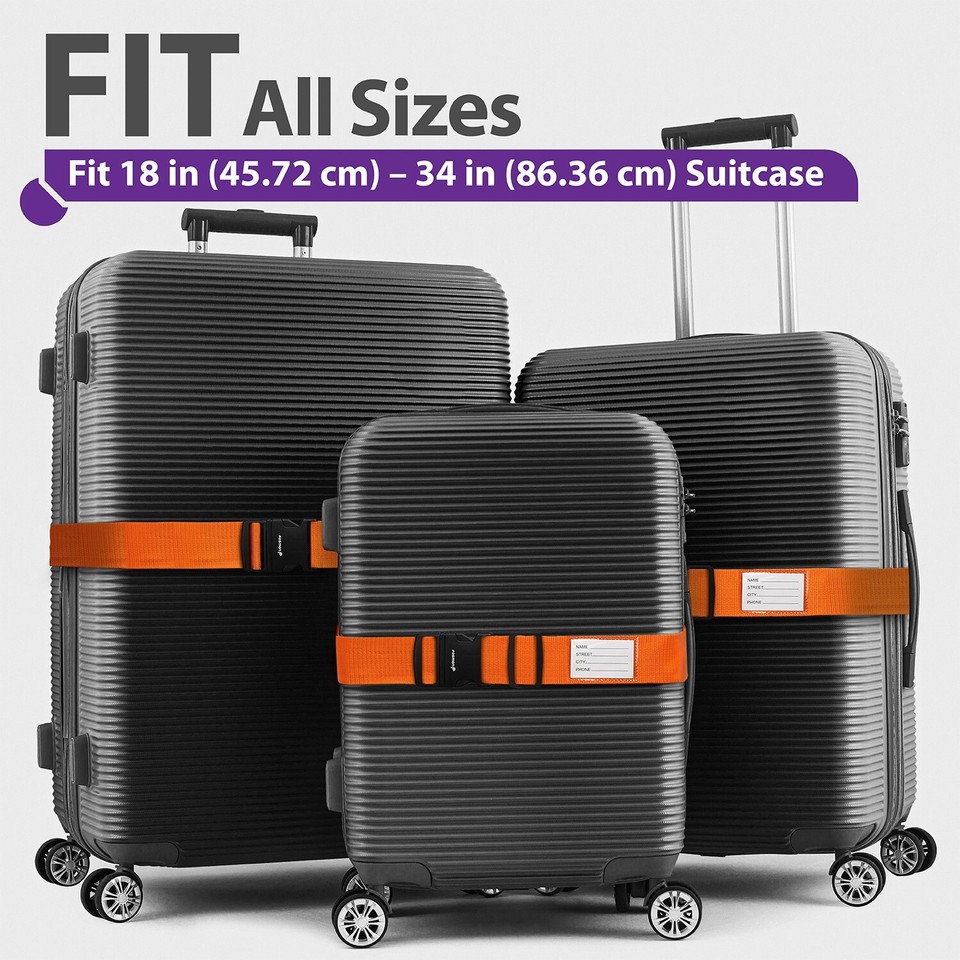 Adjustable Carry On Check In Travel Luggage Baggage Straps Tie Down ...
