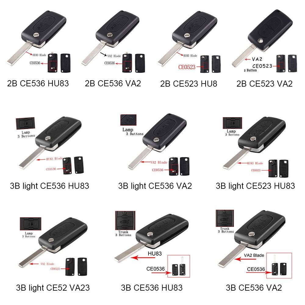 2/3 Buttons For Peugeot 207 307 308 407 607 807| For Citroen C2 C3 C4 ...