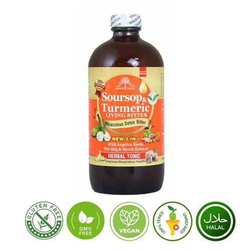 Soursop & Turmeric Living Detox Bitters By Essential Palace 5 In 1 ...