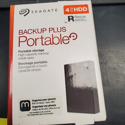 Seagate 4TB External Hard Drive - Black BACK UP PLUS PORTABLE ...
