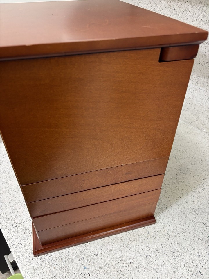 Lori Greiner 5 Tier Multi Compartments Jewelry Box Cherry Wood Mirror ...