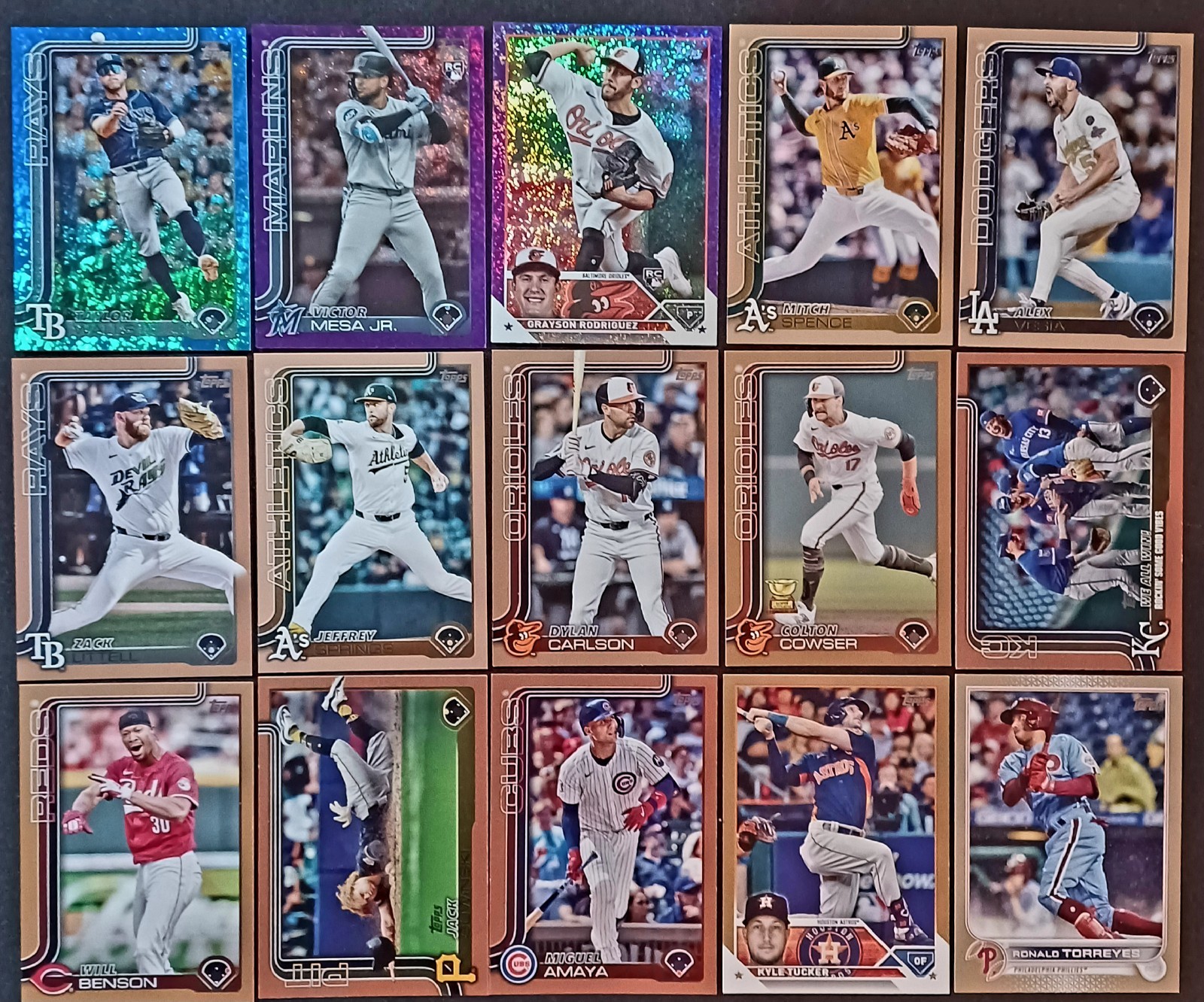 2025 Topps Series 1 2 Lot Of 15 Serial Numbered Cards Gold Blue Purple ...