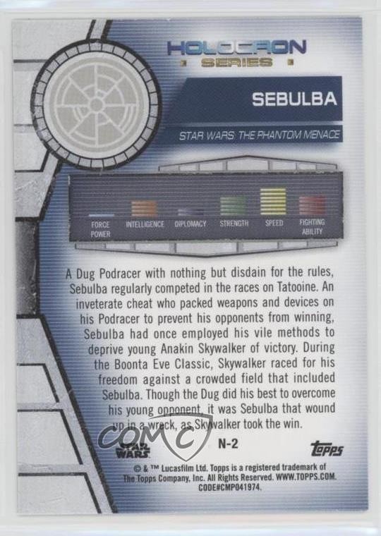 2020 Topps Star Wars Holocron Foilboard Sebulba #N-2 04xd | eBay
