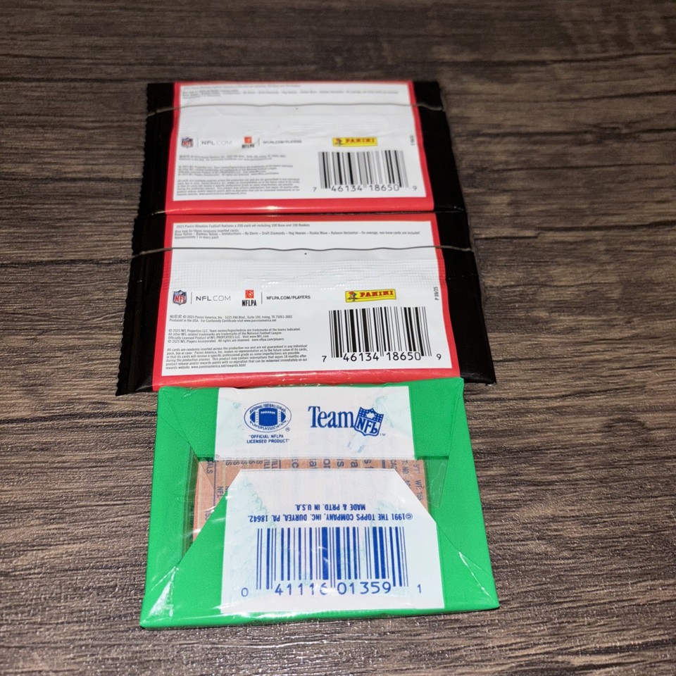 (2)2025 Panini Absolute Football 5 Card Packs & 1991 Topps Football 16 ...