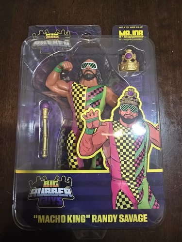 WWF WWE LJN Big Rubber Guys Macho King Randy Savage! Mint On Card ...