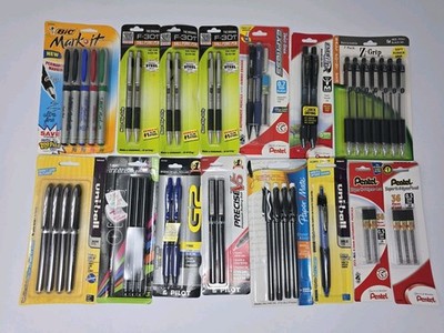 NOS Lot Of Pens, Markers, Mechanical Pencils - Pentel Pilot Bic Uniball ...