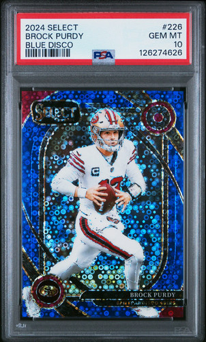 2024 Panini Select Brock Purdy Blue Disco Club Level /25 #226 PSA 10 ...