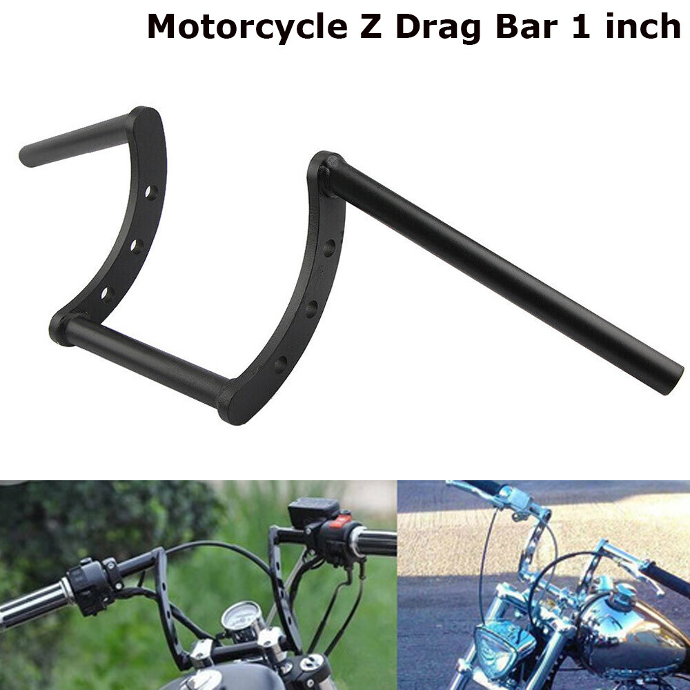 1" Universal Motorcycle Z Bars Handlebar Drag Bar Black For Honda ...