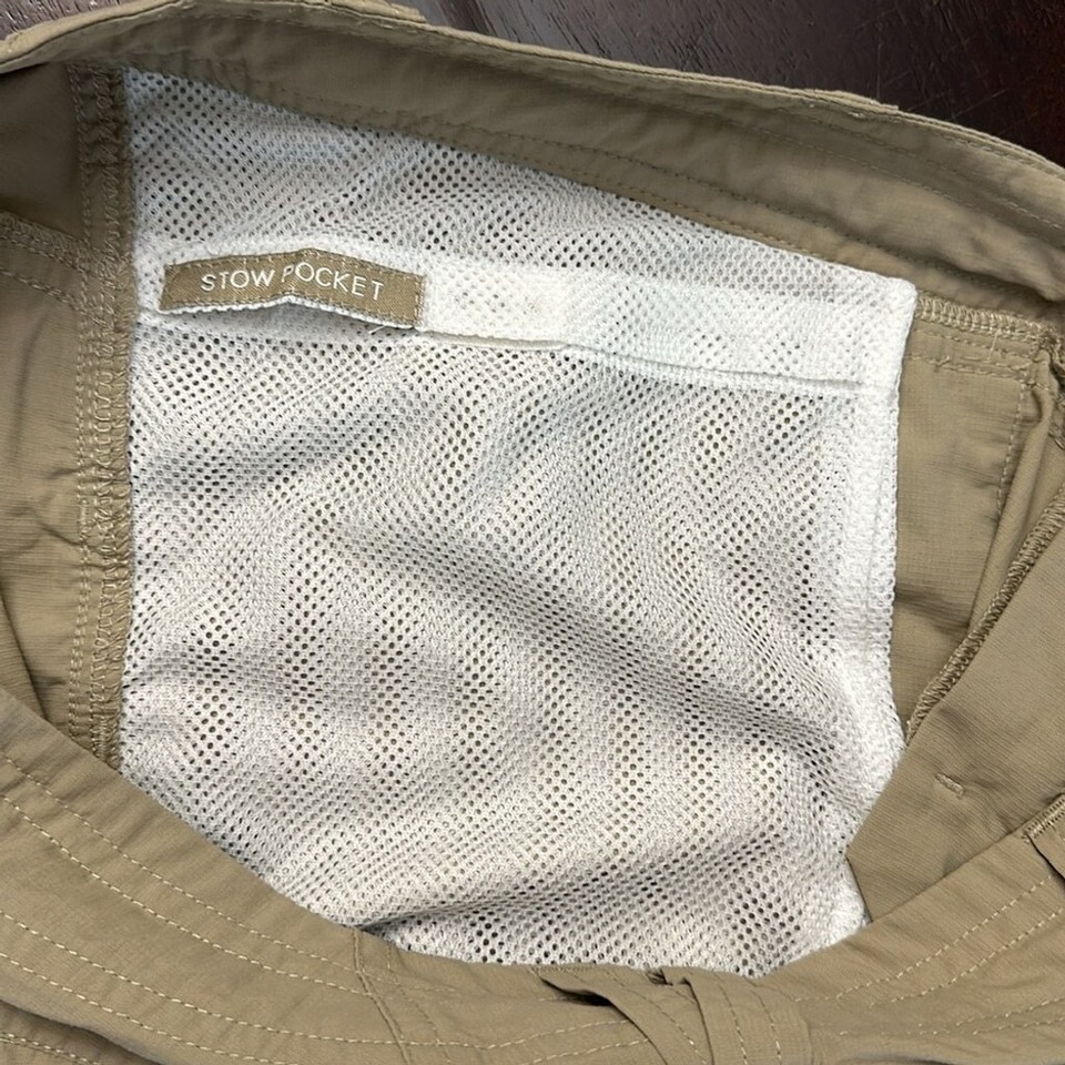 North Face Tech Fabric Hiking Pant Drawstring Waist Stow Pocket Tan ...