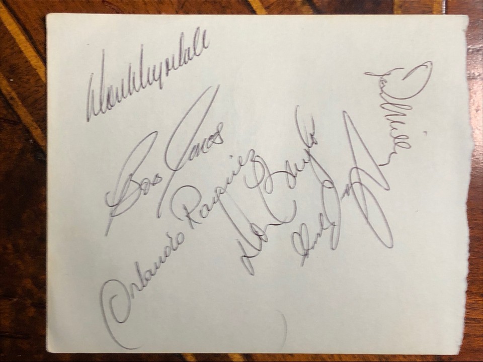 1977 Angels Autograph Page with Nolan Ryan Don Drysdale (announcer) Don ...