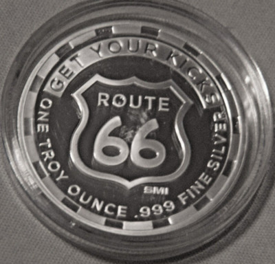 ROUTE 66 ~1 oz .999 Silver Coin~ Get Your Kicks* Famous Highway Coin in ...
