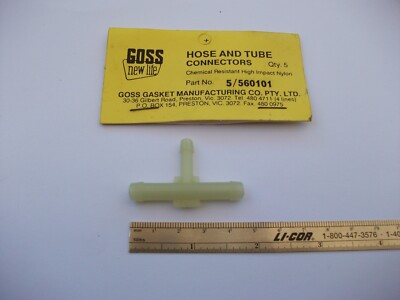 AUSTRALIAN MADE NOS GOSS HOSE TUBE CONNECTOR FITTING HIGH QUALITY NYLON ...