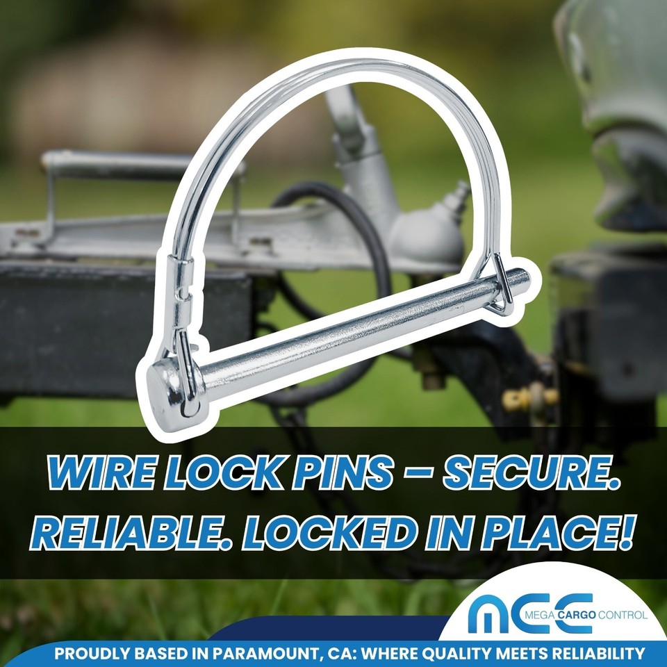 4 PCS Wire Lock Hitch Pin 1/4" x 3" Shaft Lock Pin Heavy Duty Safety ...